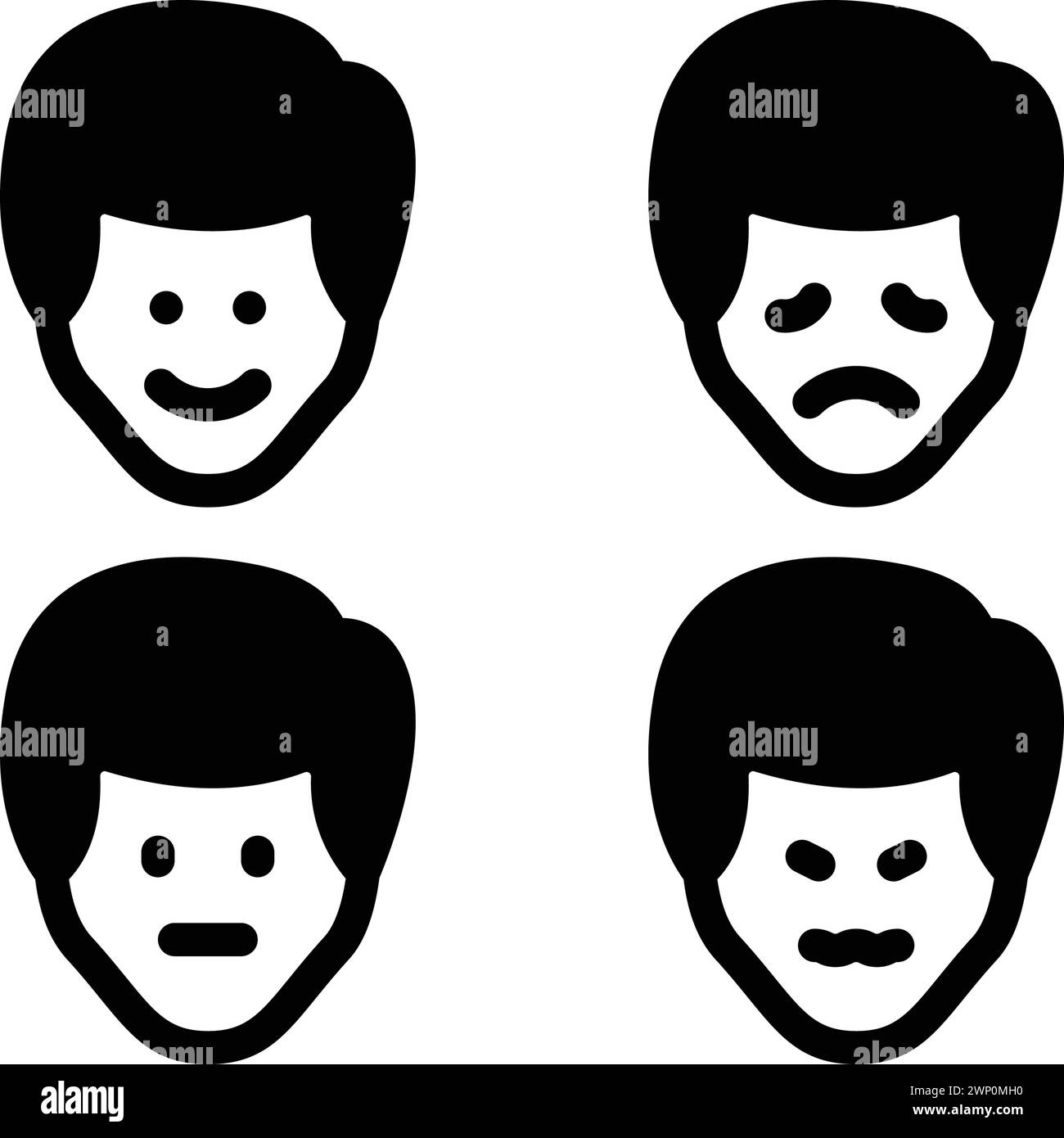 Reaction face vector vectors Black and White Stock Photos & Images - Alamy