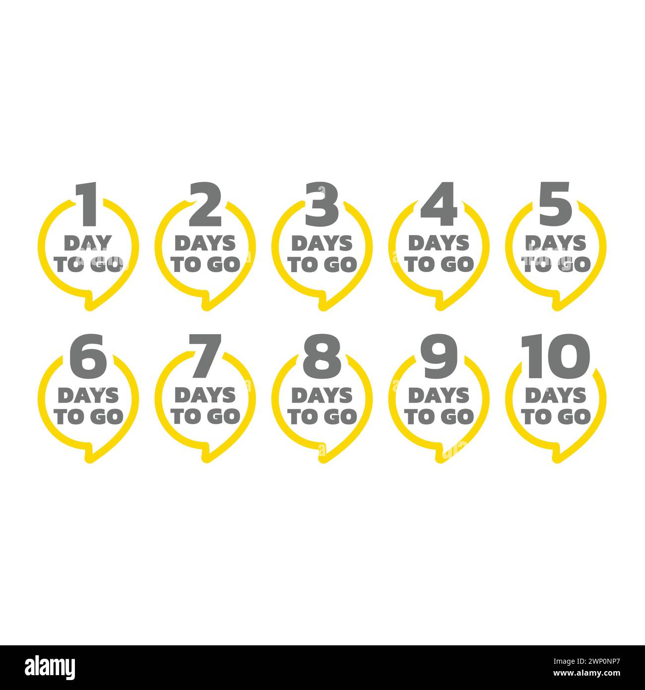 One, two, three days to go banner. Vector bubble days left icon Stock Vector Image & Art - Alamy