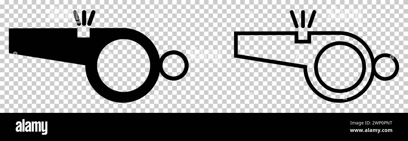 Referee whistle line and glyph icons. Sport symbol. Vector illustration ...