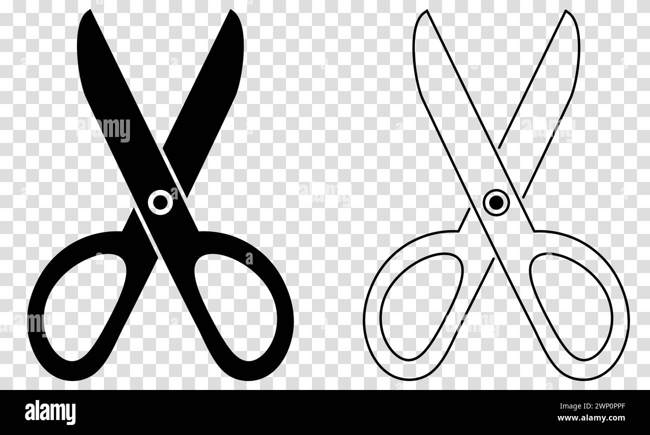 Scissors icons set. Vector illustration isolated on transparent ...
