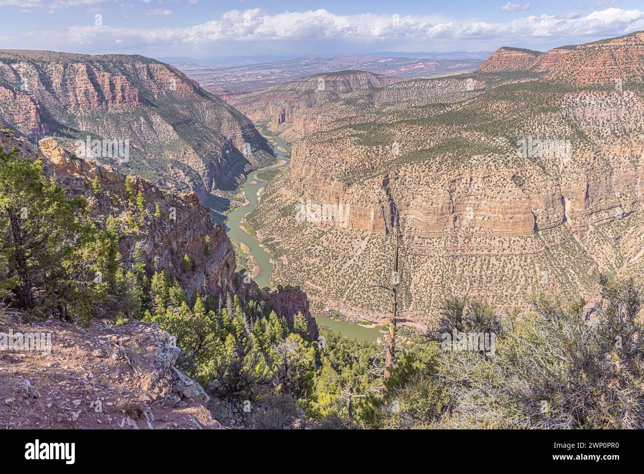 The deeply incised valley of the Green River seen from Harper's Trail ...