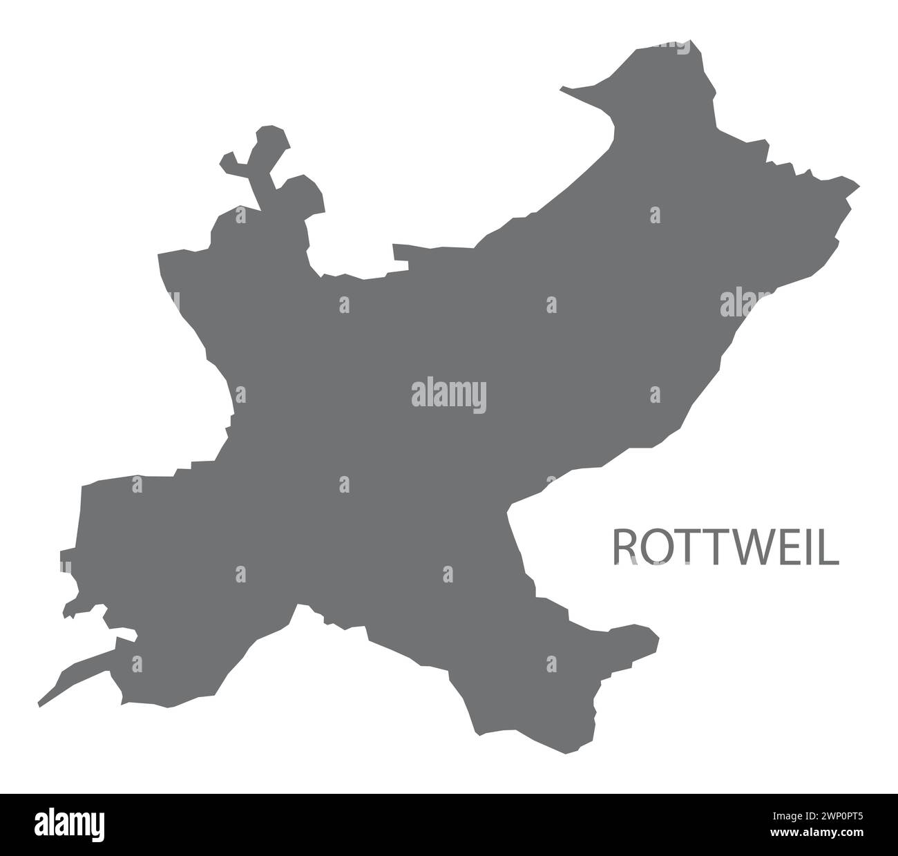 Rottweil German city map grey illustration silhouette shape Stock ...