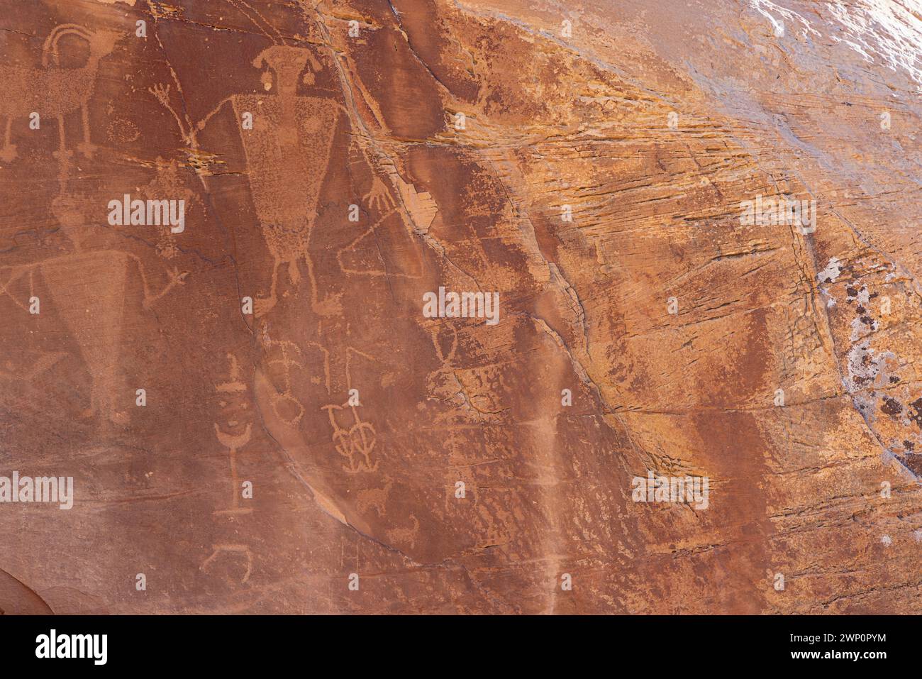 Detail of the Cub Creek petroglyphs in the Dinosaur National Monument ...
