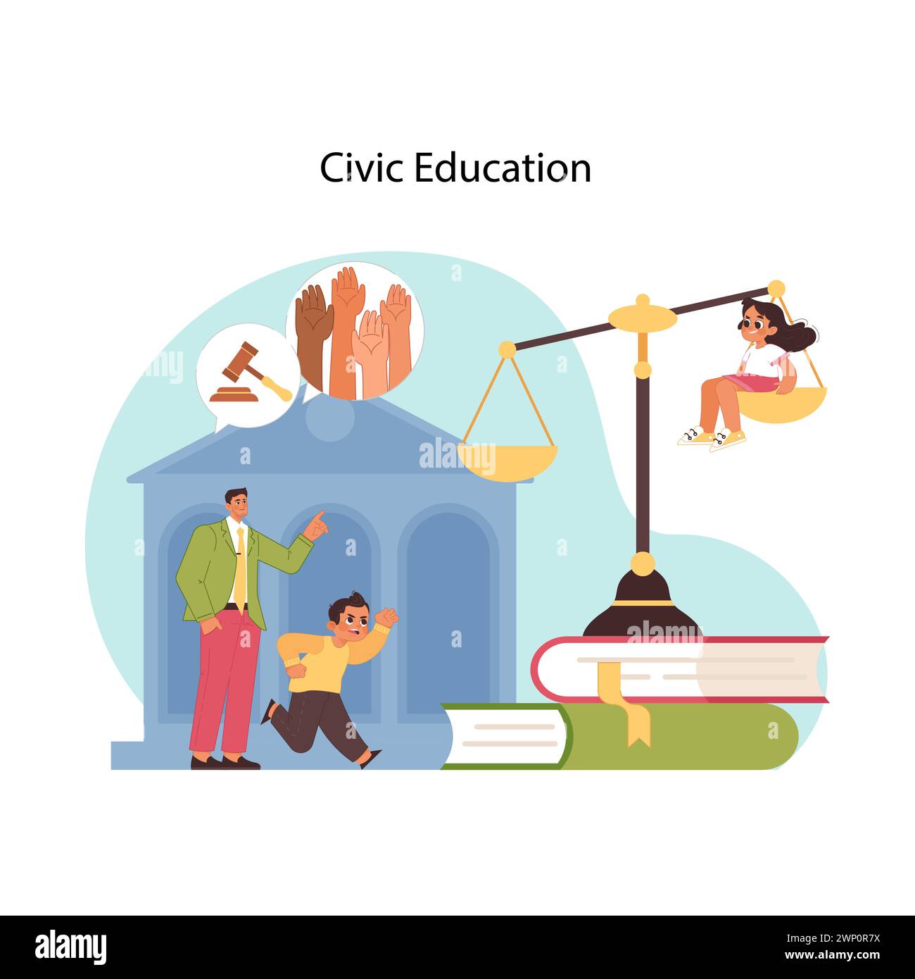Foundations of democracy. Civic education with individuals learning about justice, rights, and ...