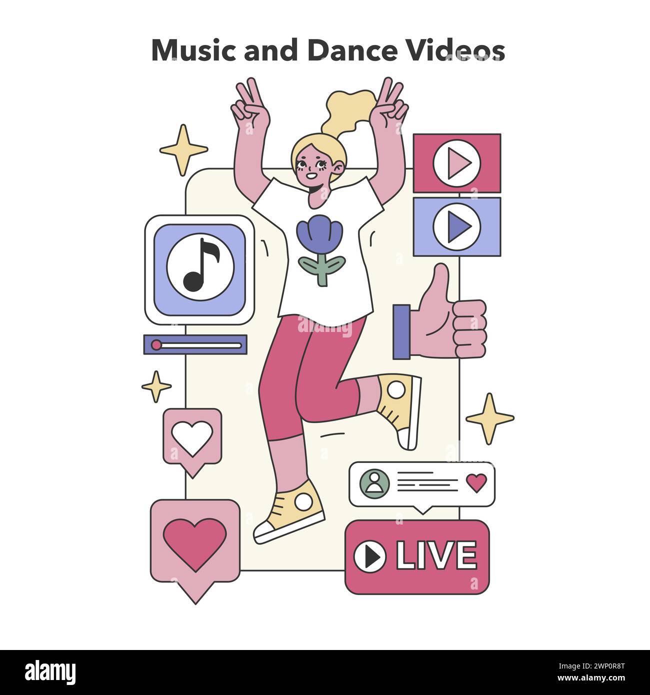 Music and Dance Videos concept. Energetic performer sharing rhythmic ...