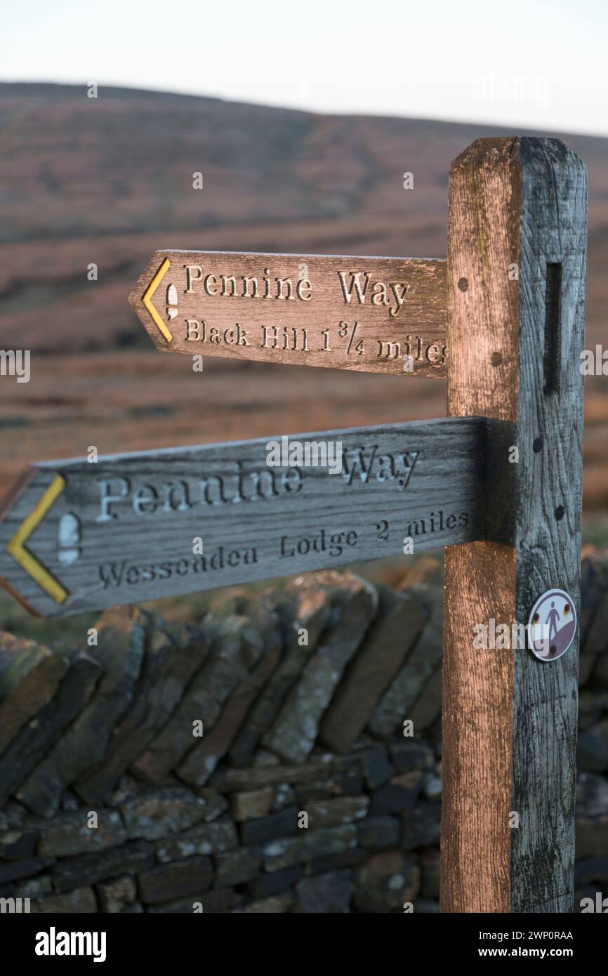 Pennine way signpost-one of the UK’s longest walks cuts through the ...