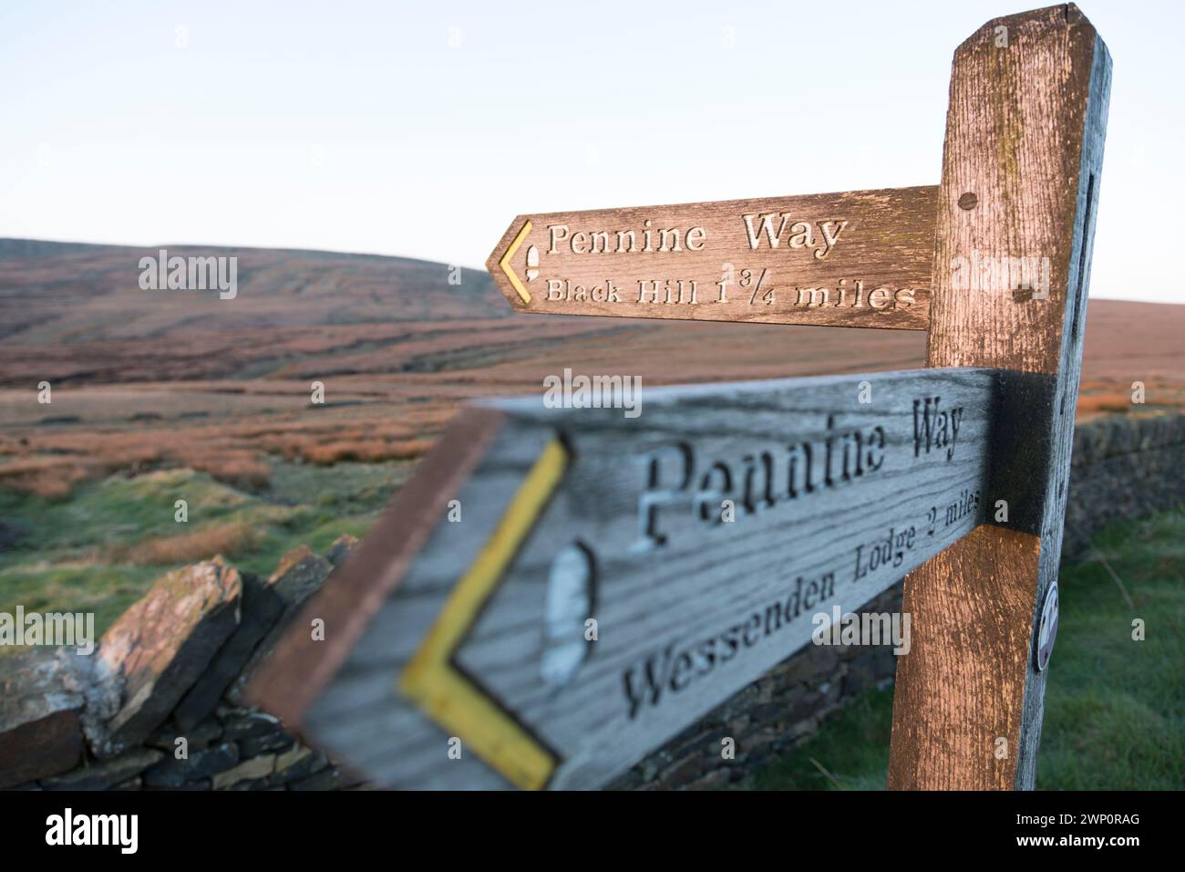 Pennine way signpost-one of the UK’s longest walks cuts through the ...