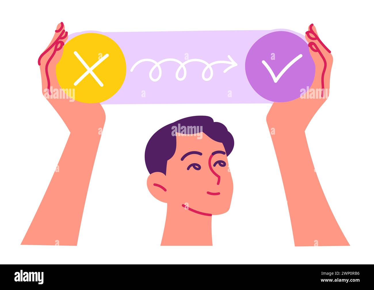 Process of solving a problem from failure to success Stock Vector Image ...