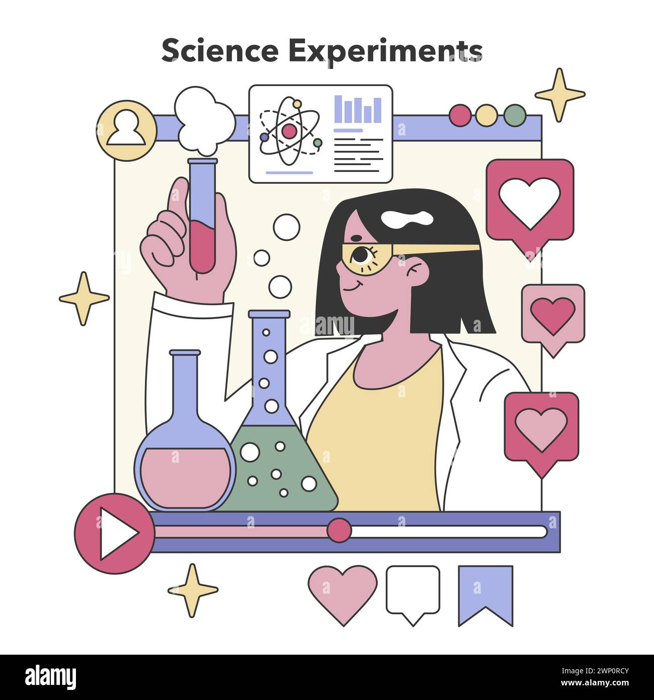 Science Experiments Concept Engaging Online Education With Interactive