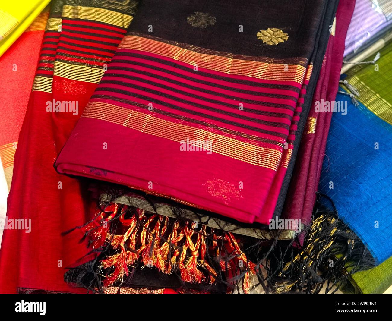 Hand Weaving Silk & Handloom Sarees, saree with golden details, woman ...