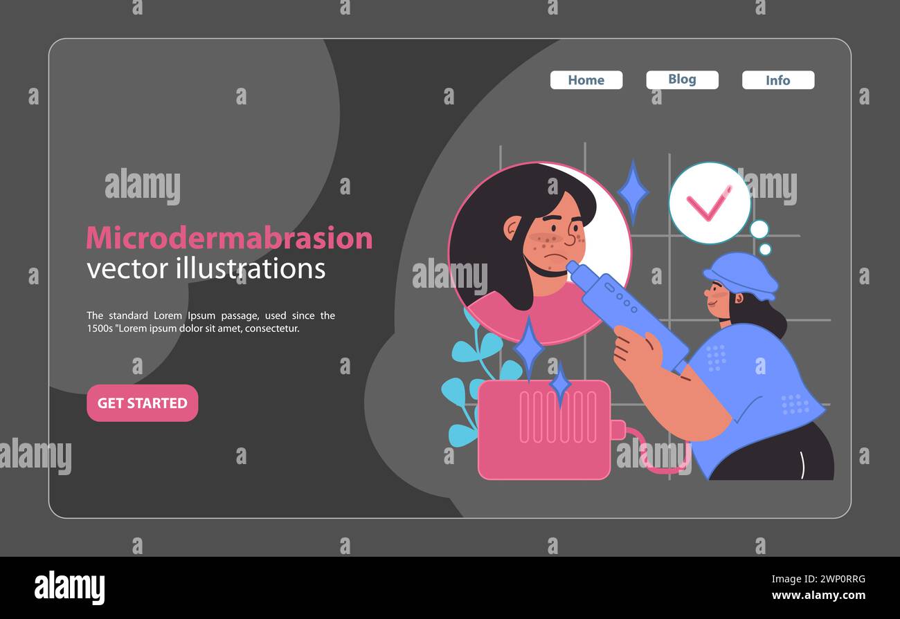 Microdermabrasion procedure. A content woman undergoes skin exfoliation ...