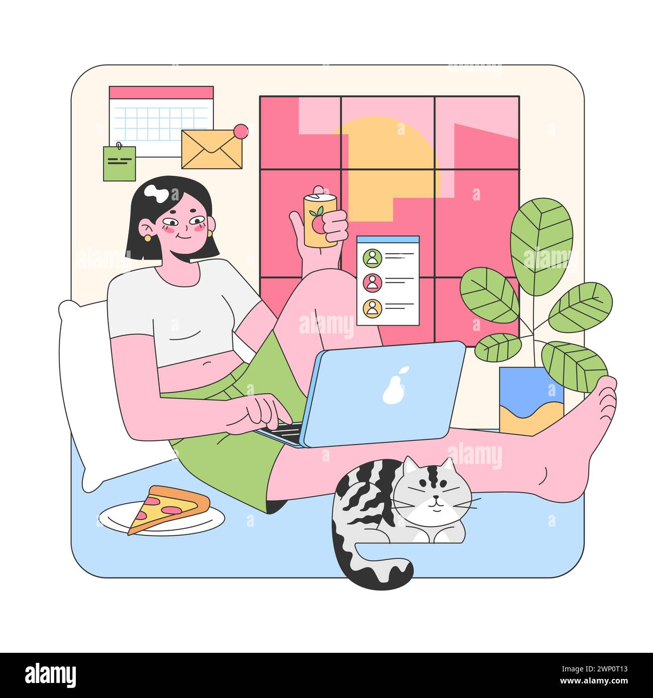 Relaxed curious Stock Vector Images - Alamy