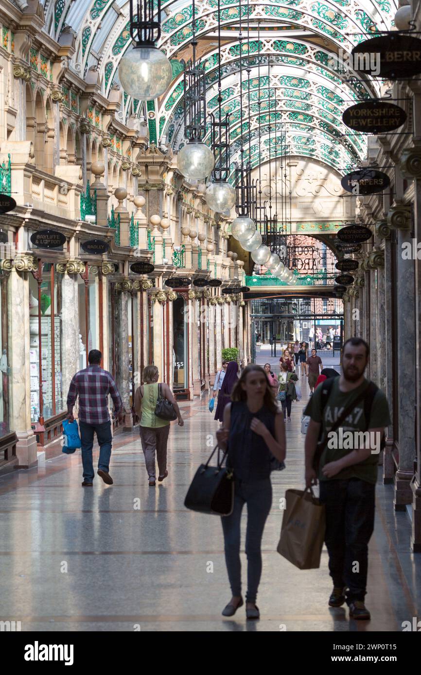 UK, Leeds, Victorian Quarter, County Arcade, shopping mall Stock Photo ...