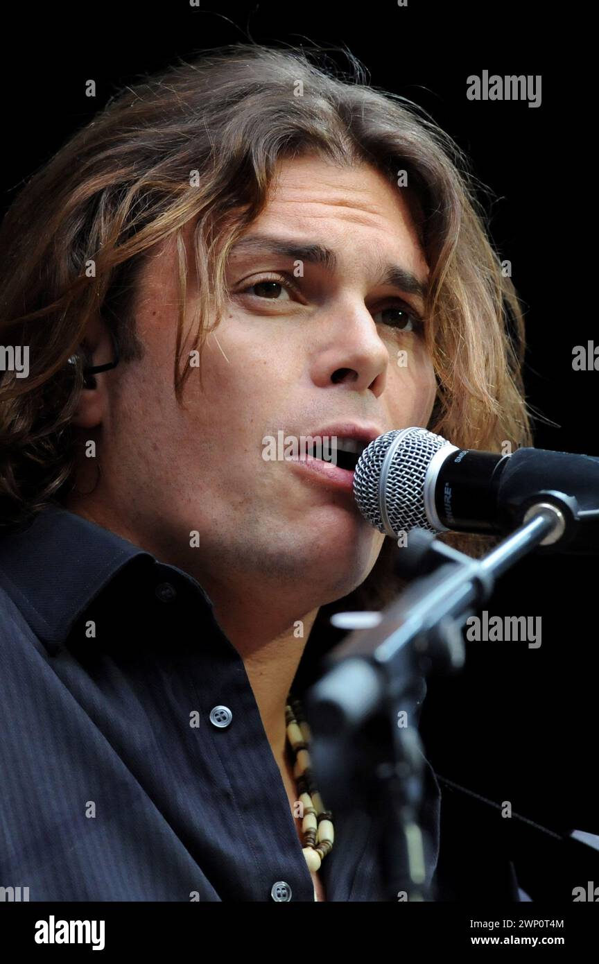 Milan Italy 07/06/2008 : Gianluca Grignani, Italian singer ,during the ...
