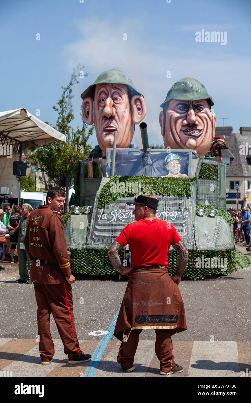 Scaër, France - May 29 2023: The 7th company themed float of the ...