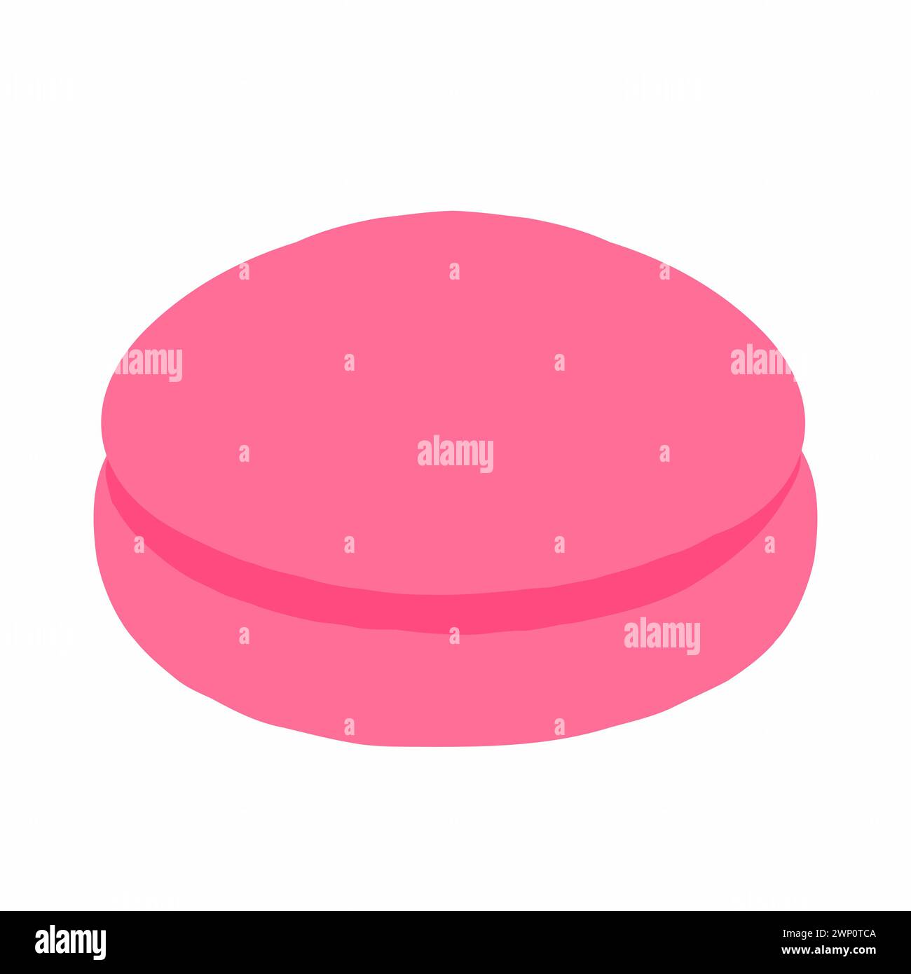 Pink macaron in hand drawn cartoon style. Cute traditional French ...