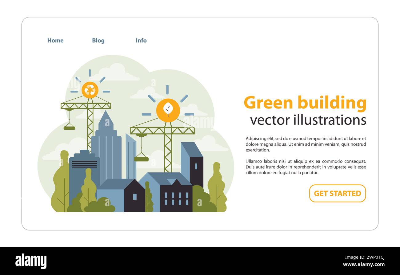 Green building concept. Urban skyline integrating sustainable ...