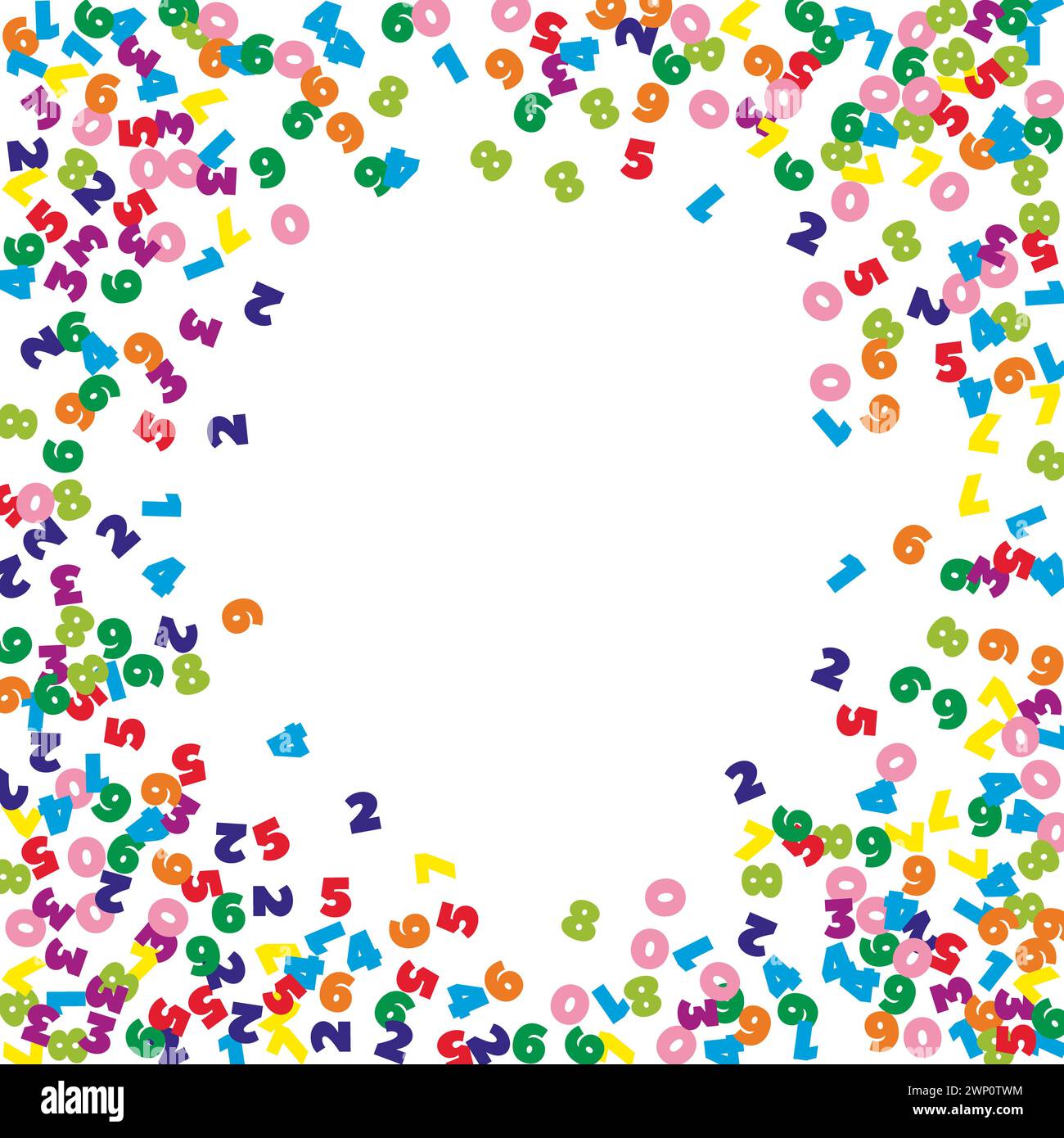 Falling colorful numbers. Math study concept with flying digits ...