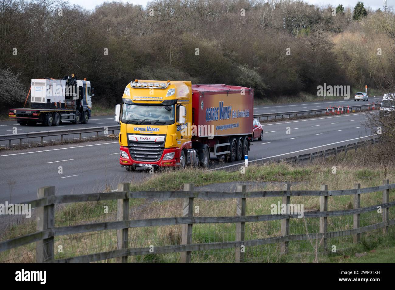 George Varney lorry on the M40 motorway, Warwickshire, UK Stock Photo ...