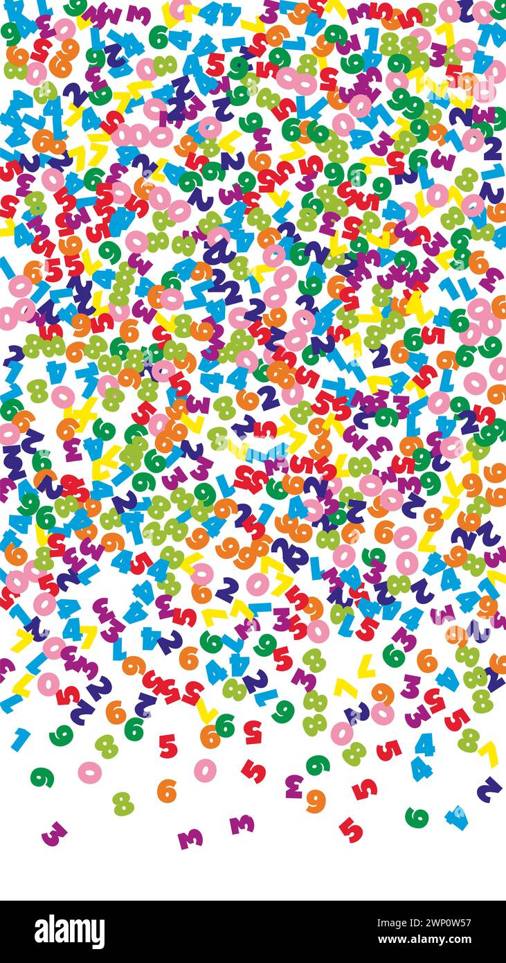 Falling colorful numbers. Math study concept with flying digits. Ideal ...