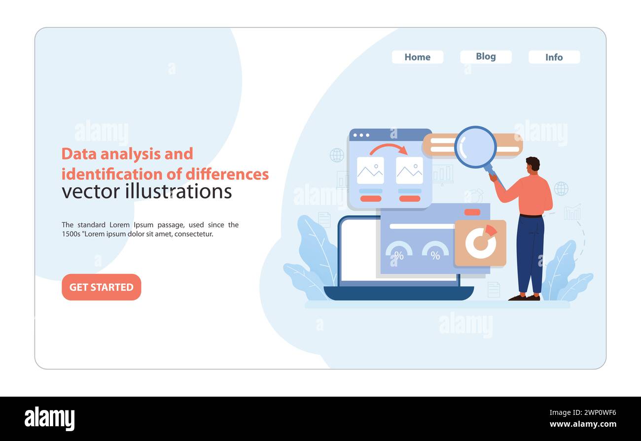 Analytical Benchmarking Vector. An analyst scrutinizes data ...