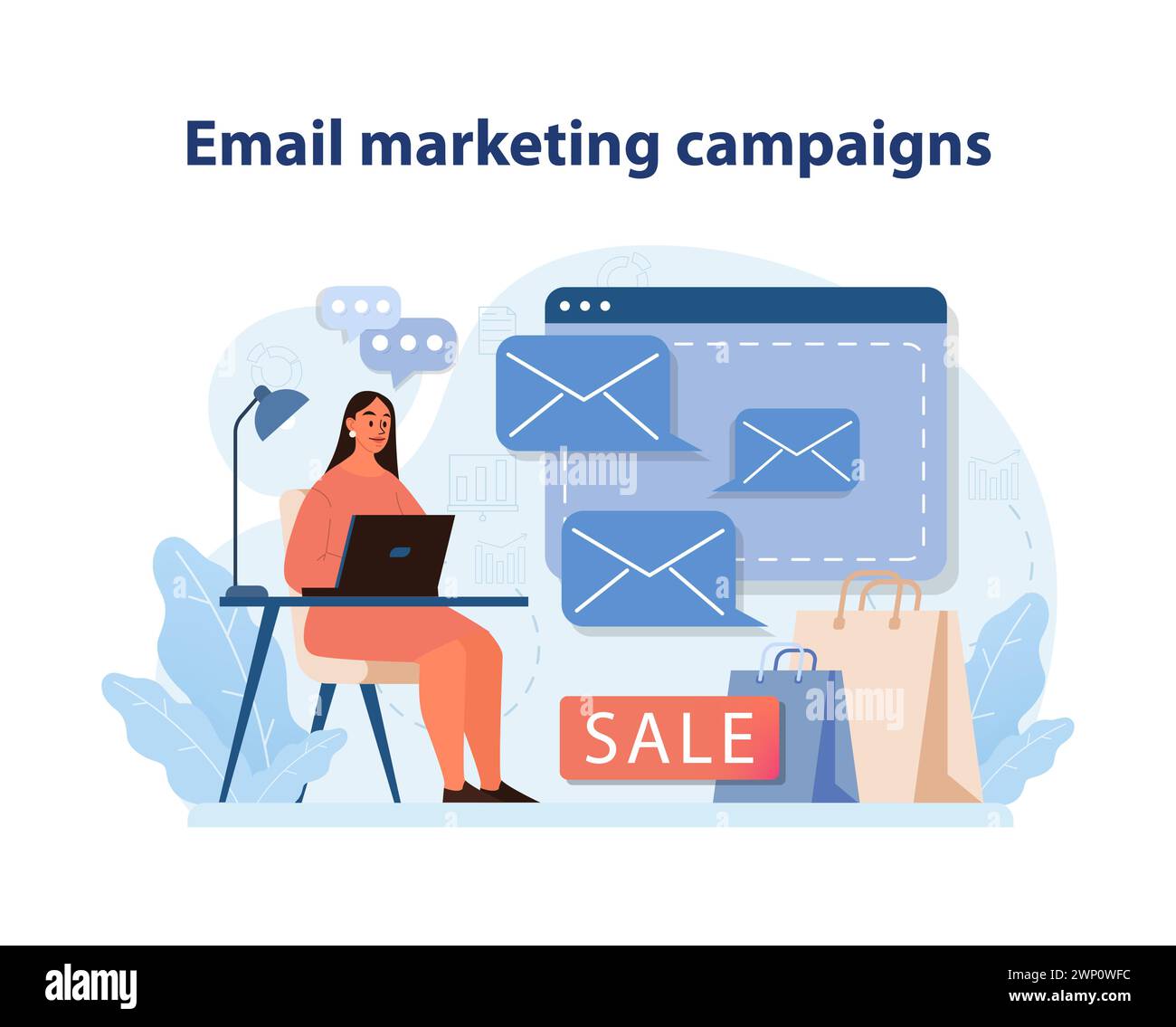 Email Marketing Campaign Execution. A marketer organizes a targeted ...