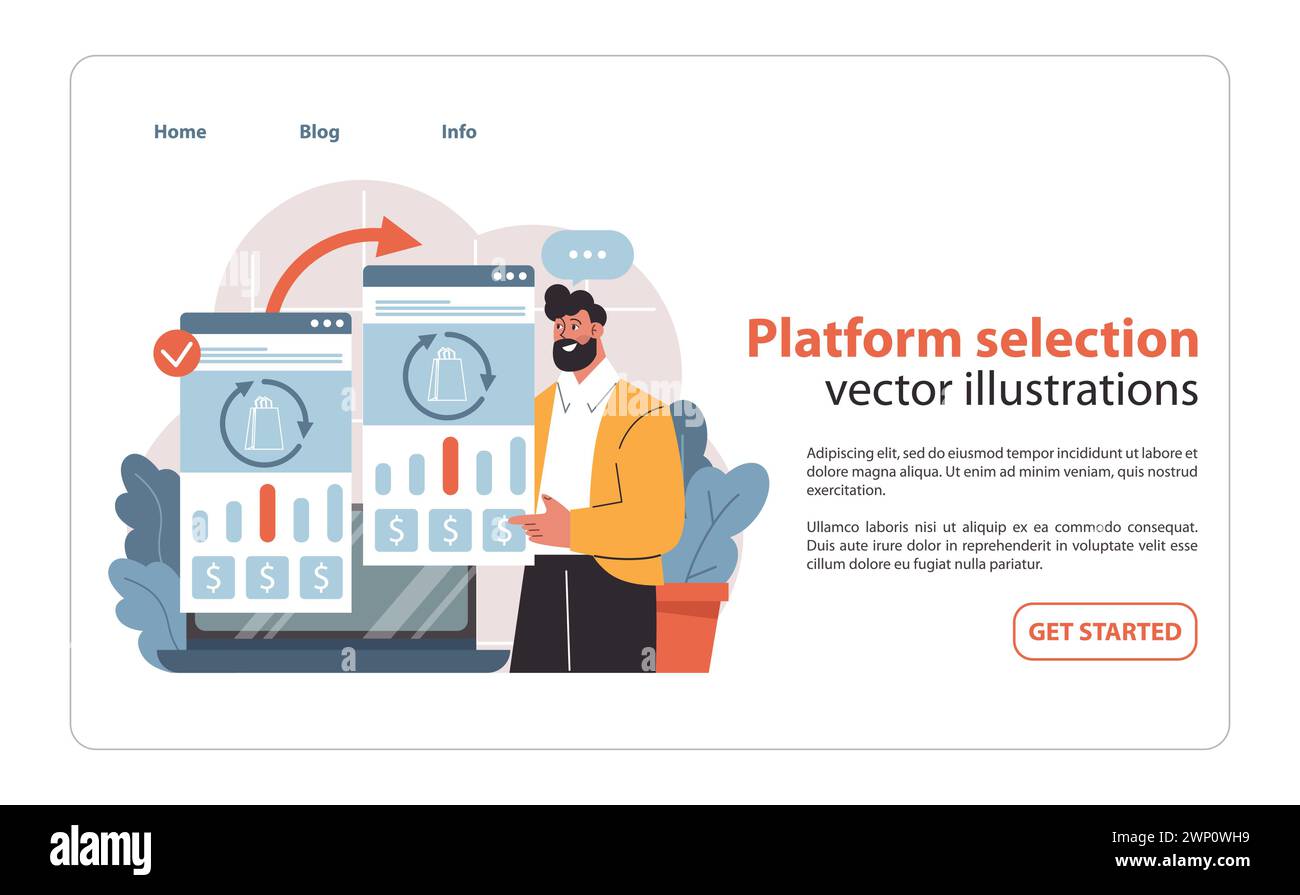 A discerning businessman analyzes metrics on multiple screens, making ...