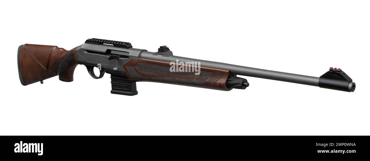 Semi-automatic rifled carbine. Hunting rifle with a wooden butt ...
