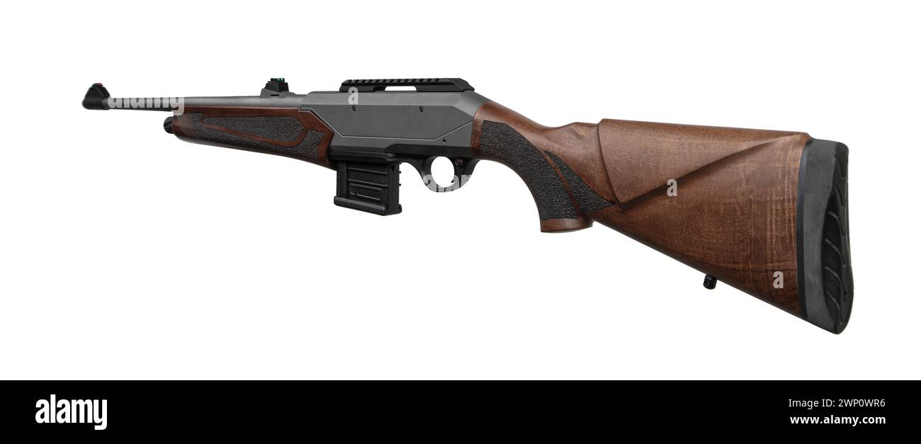 Semi-automatic rifled carbine. Hunting rifle with a wooden butt ...