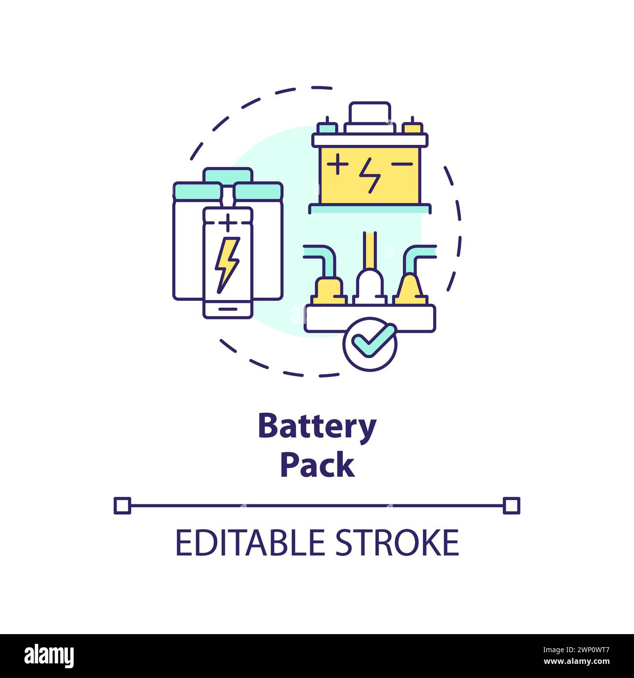 Battery pack multi color concept icon Stock Vector Image & Art - Alamy