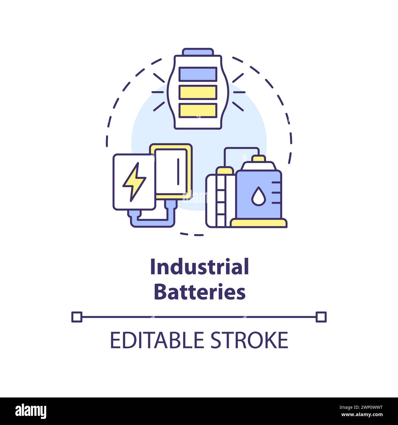 Industrial batteries multi color concept icon Stock Vector Image & Art ...