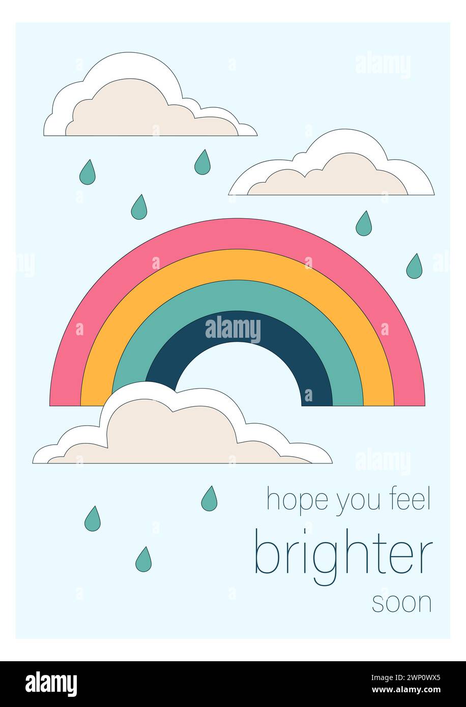 Get well soon card. Positive and motivational poster with greeting ...