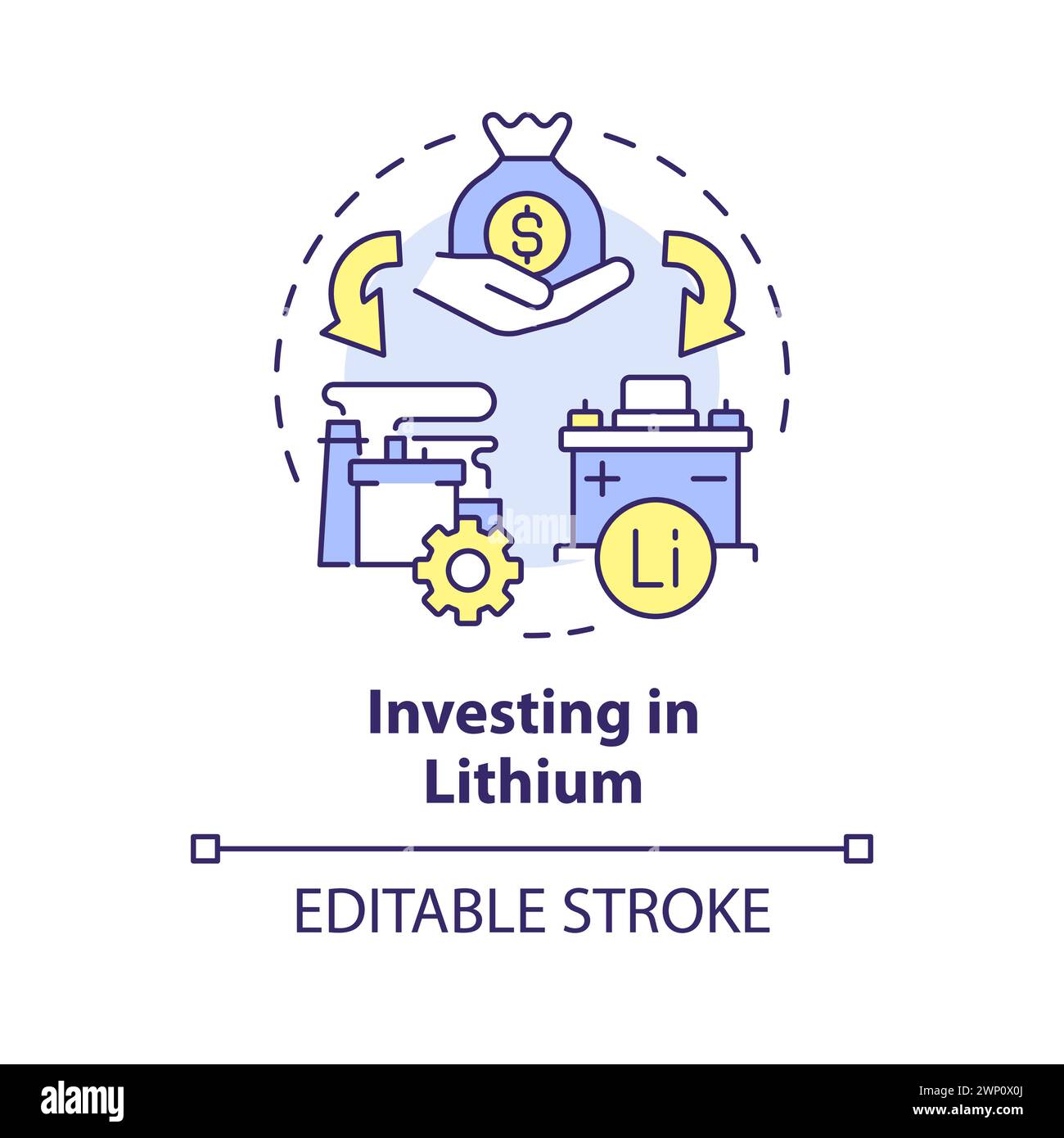 Investing in lithium multi color concept icon Stock Vector Image & Art - Alamy