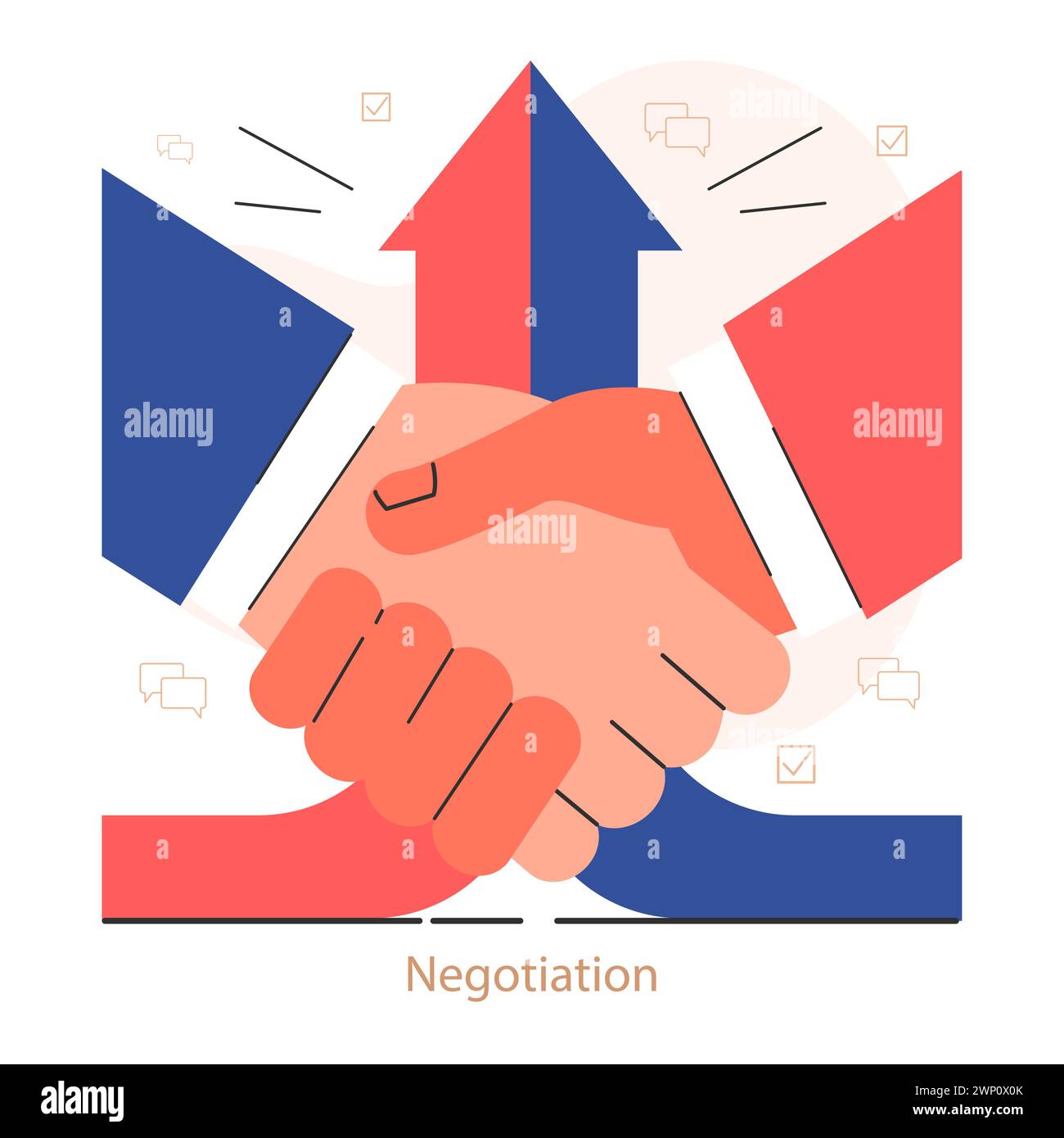 Negotiations. Employees finding consensus. Negotiation handshake ...