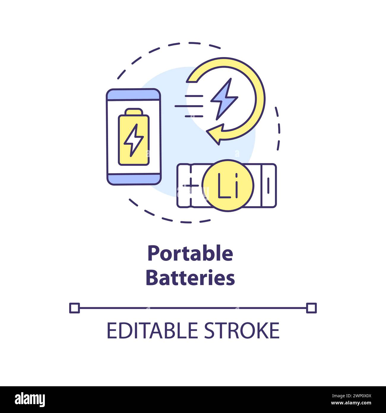 Portable batteries multi color concept icon Stock Vector Image & Art ...