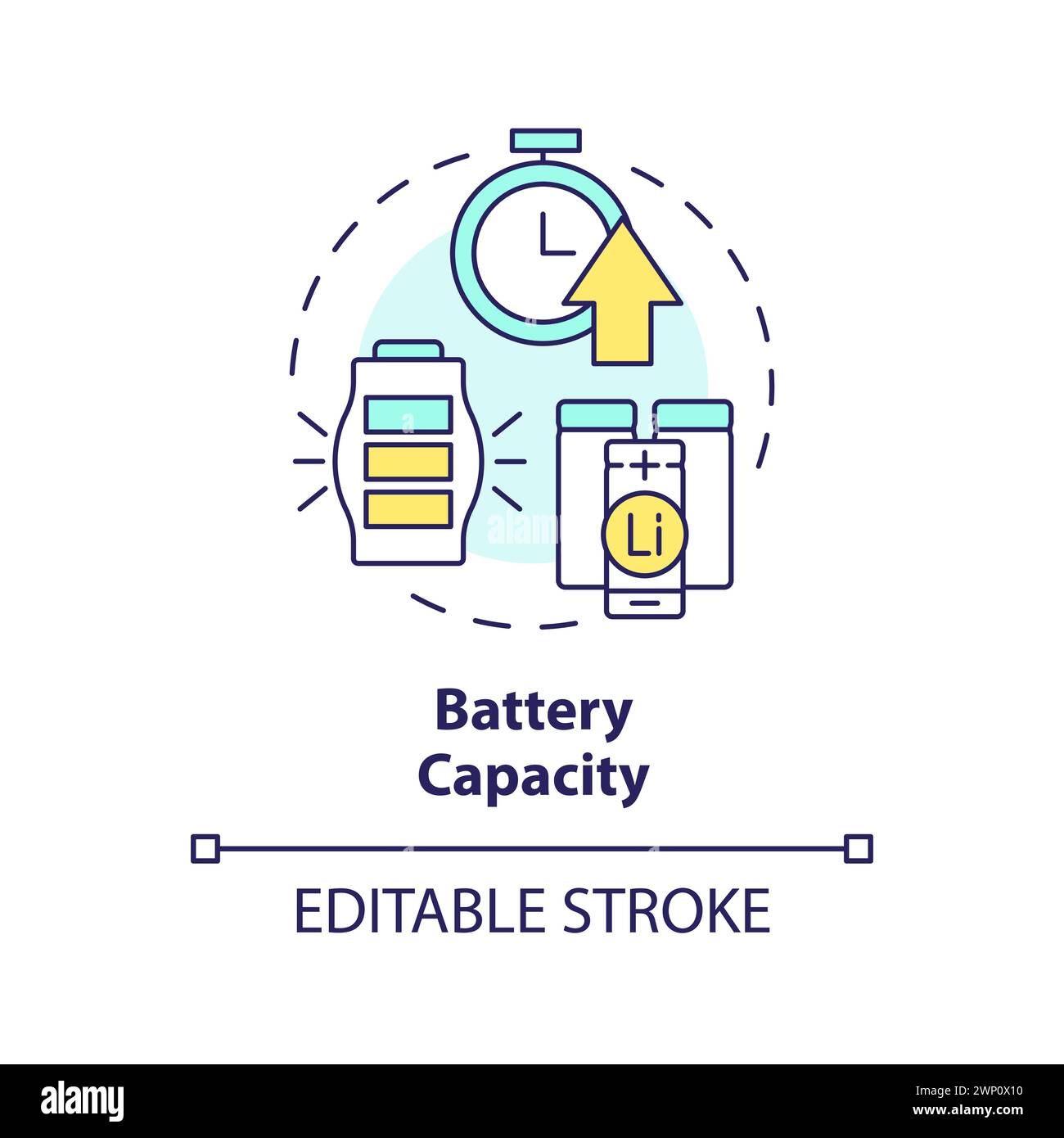 Battery capacity multi color concept icon Stock Vector Image & Art - Alamy