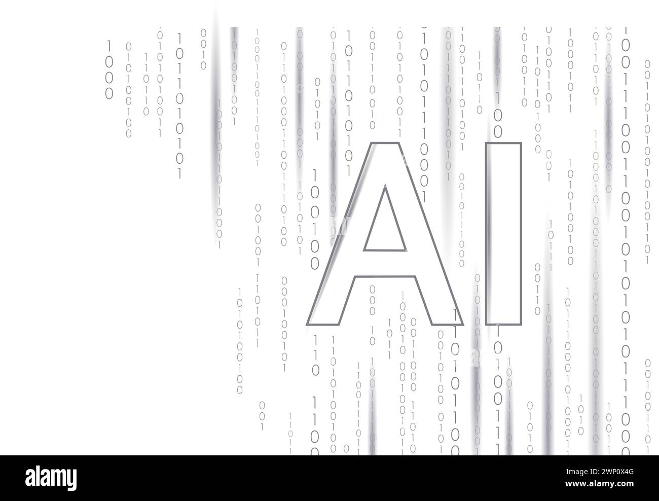 Artificial intelligence AI letters sign. Machine learning online ...