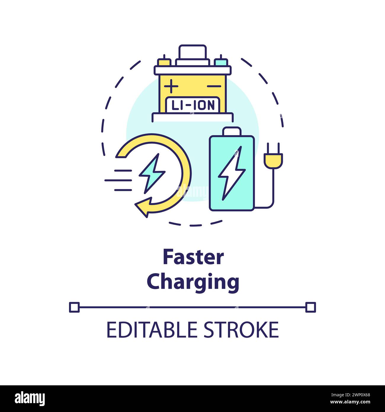 Faster charging multi color concept icon Stock Vector Image & Art - Alamy