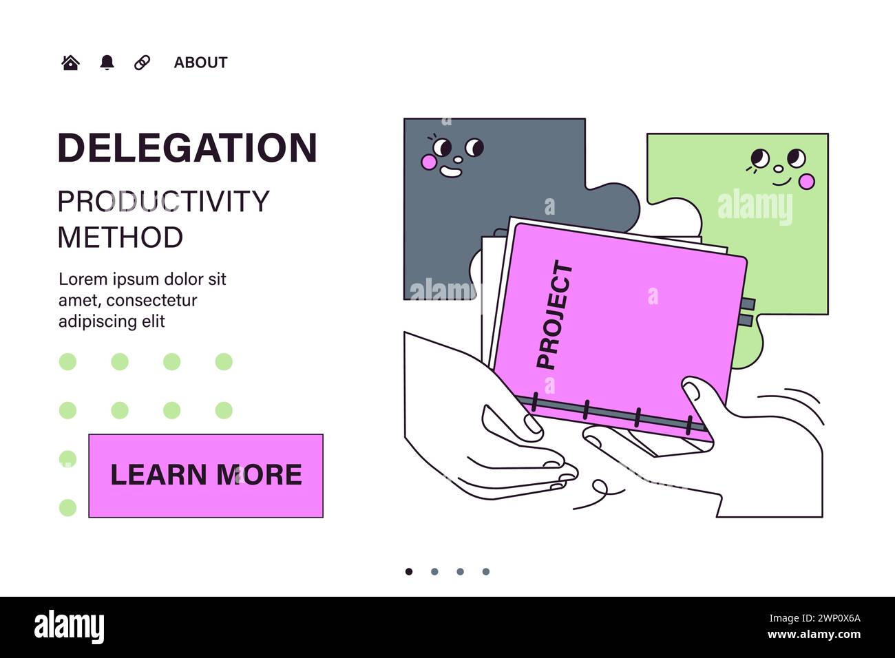 Employee efficiency web or landing. Business employee productive ...