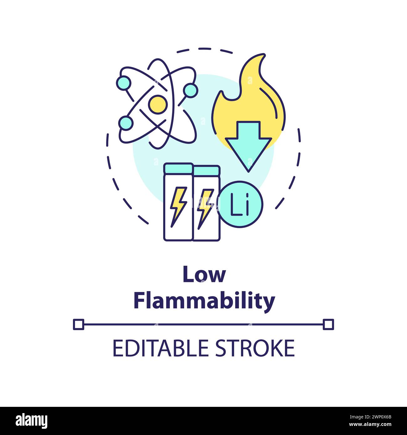 Low flammability multi color concept icon Stock Vector Image & Art - Alamy