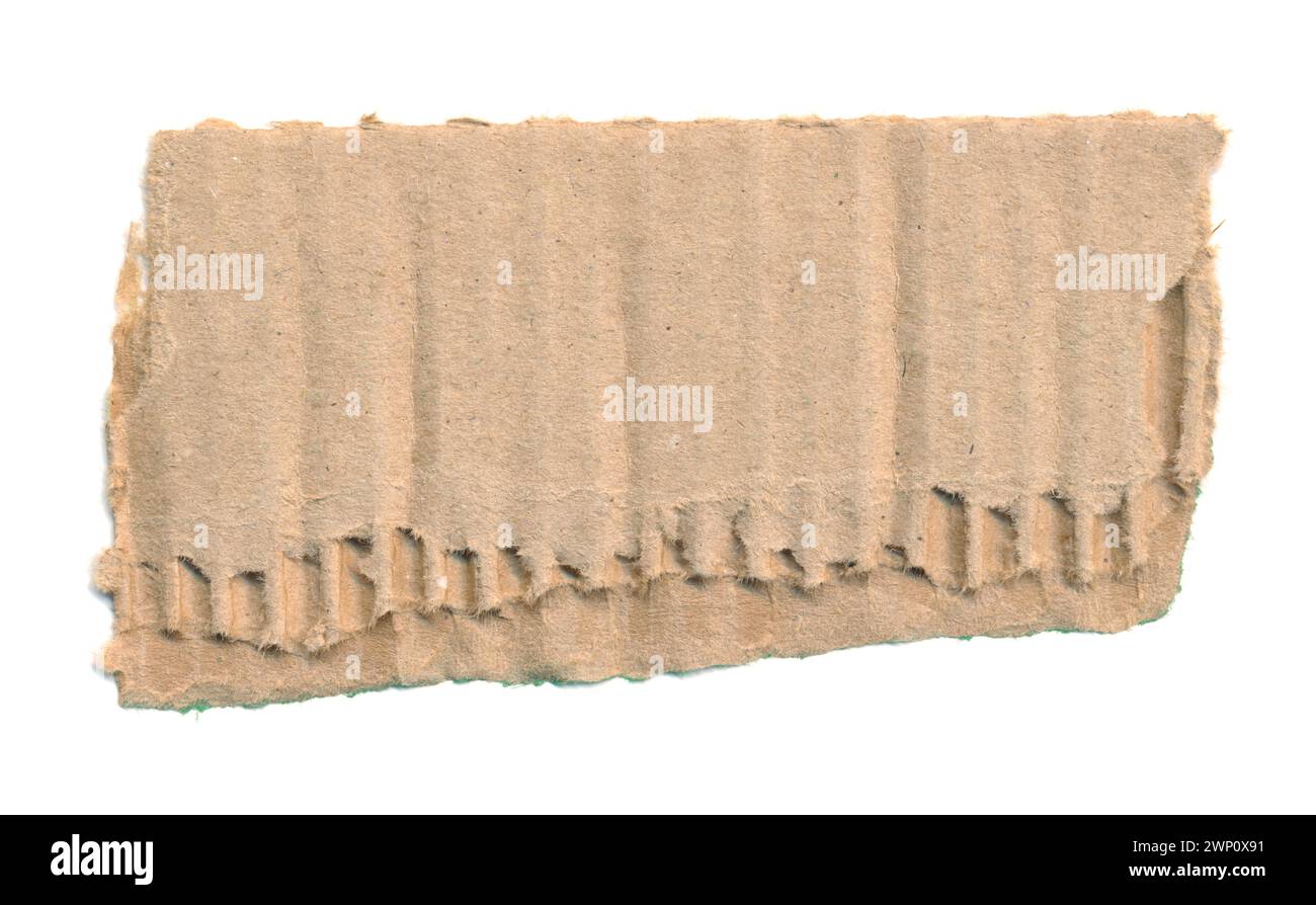 Torn piece of cardboard, background for banner. Blank paper piece ...