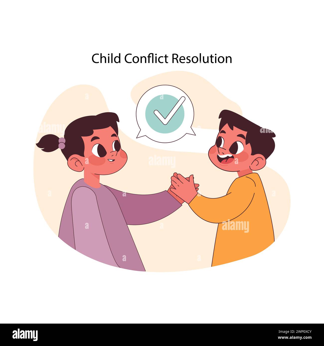 “children conflict resolution cartoon” hi-res stock photography and ...