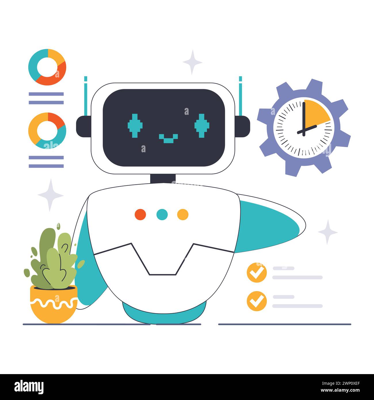 Efficient Chatbot Concept A Robotic Assistant Showcasing Optimal Response Time Emphasized By A