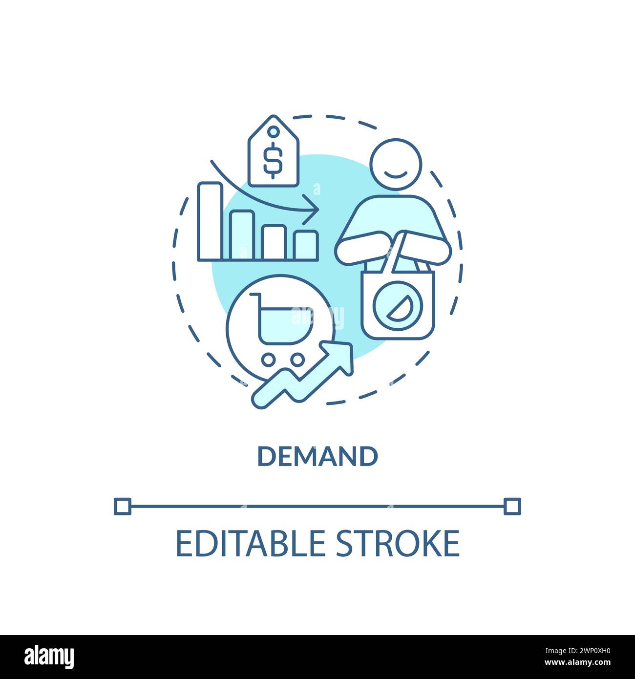 Demand soft blue concept icon Stock Vector Image & Art - Alamy