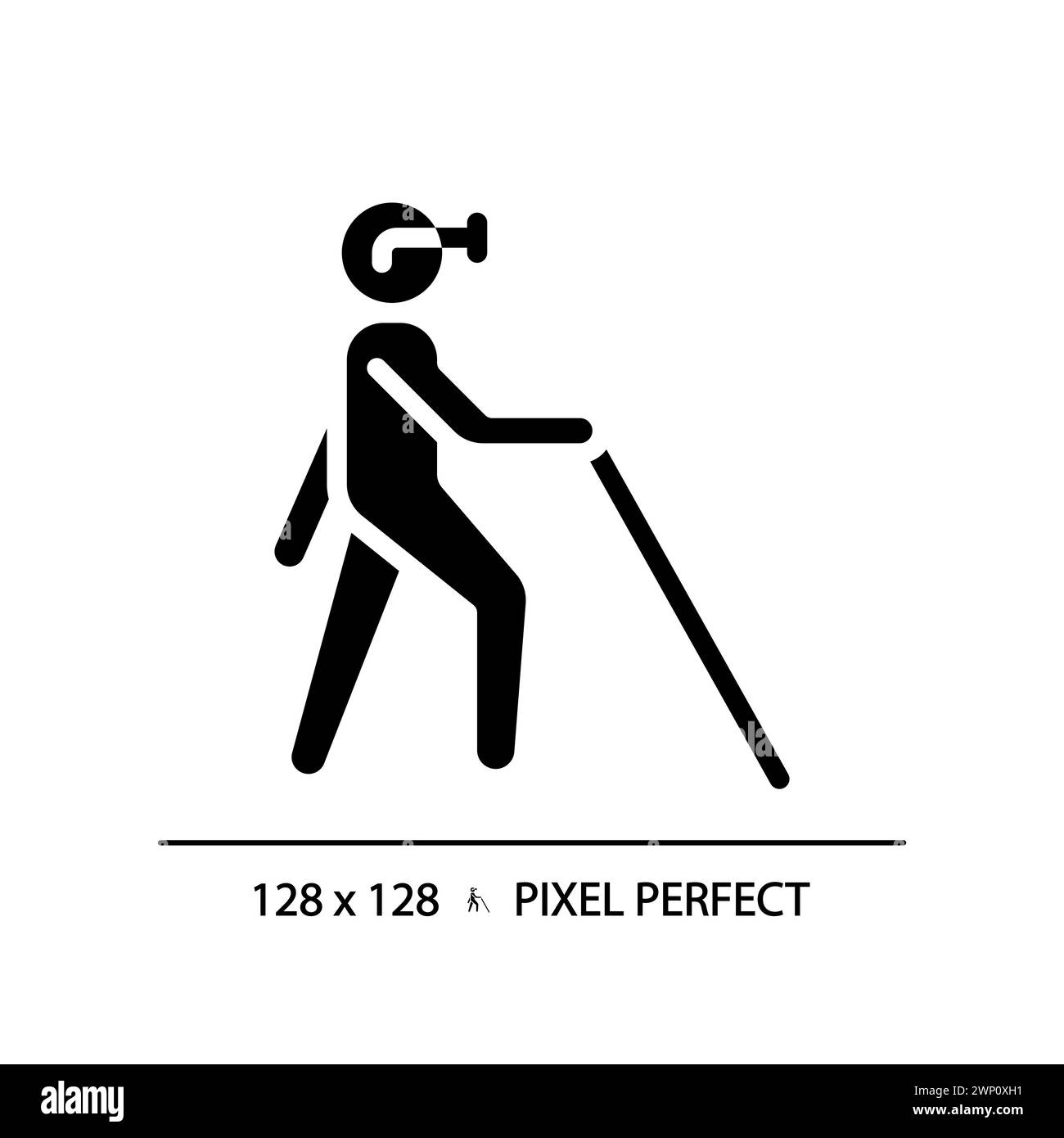 Blind man with cane clipart hi-res stock photography and images - Alamy