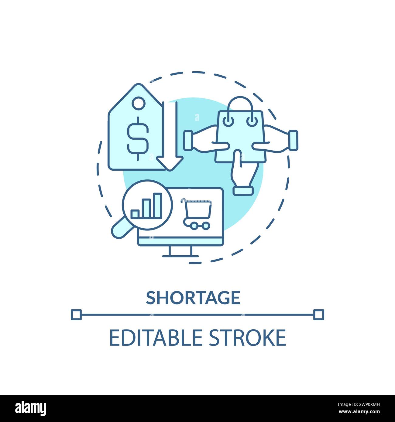Shortage soft blue concept icon Stock Vector Image & Art - Alamy