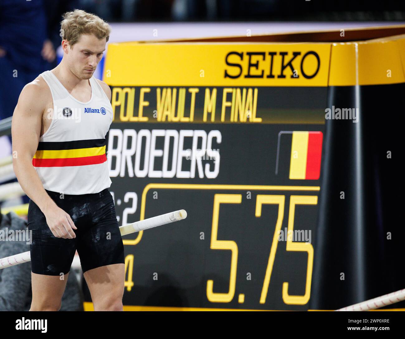 Glasgow, UK. 03rd Mar, 2024. Belgian Ben Broeders pictured passing a ...