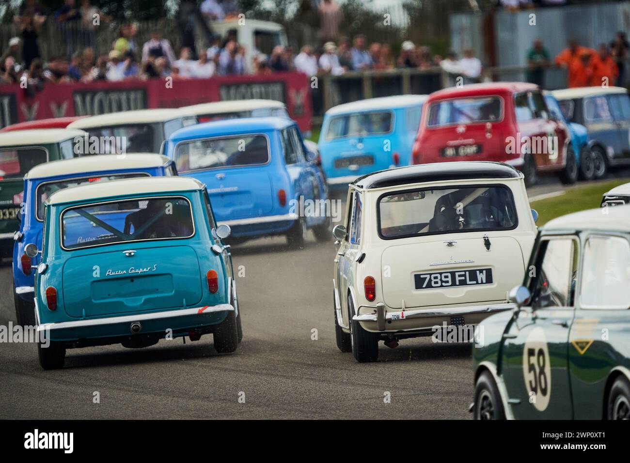 John Whitmore Mini Cooper S action, Goodwood Revival 2021 Stock Photo ...