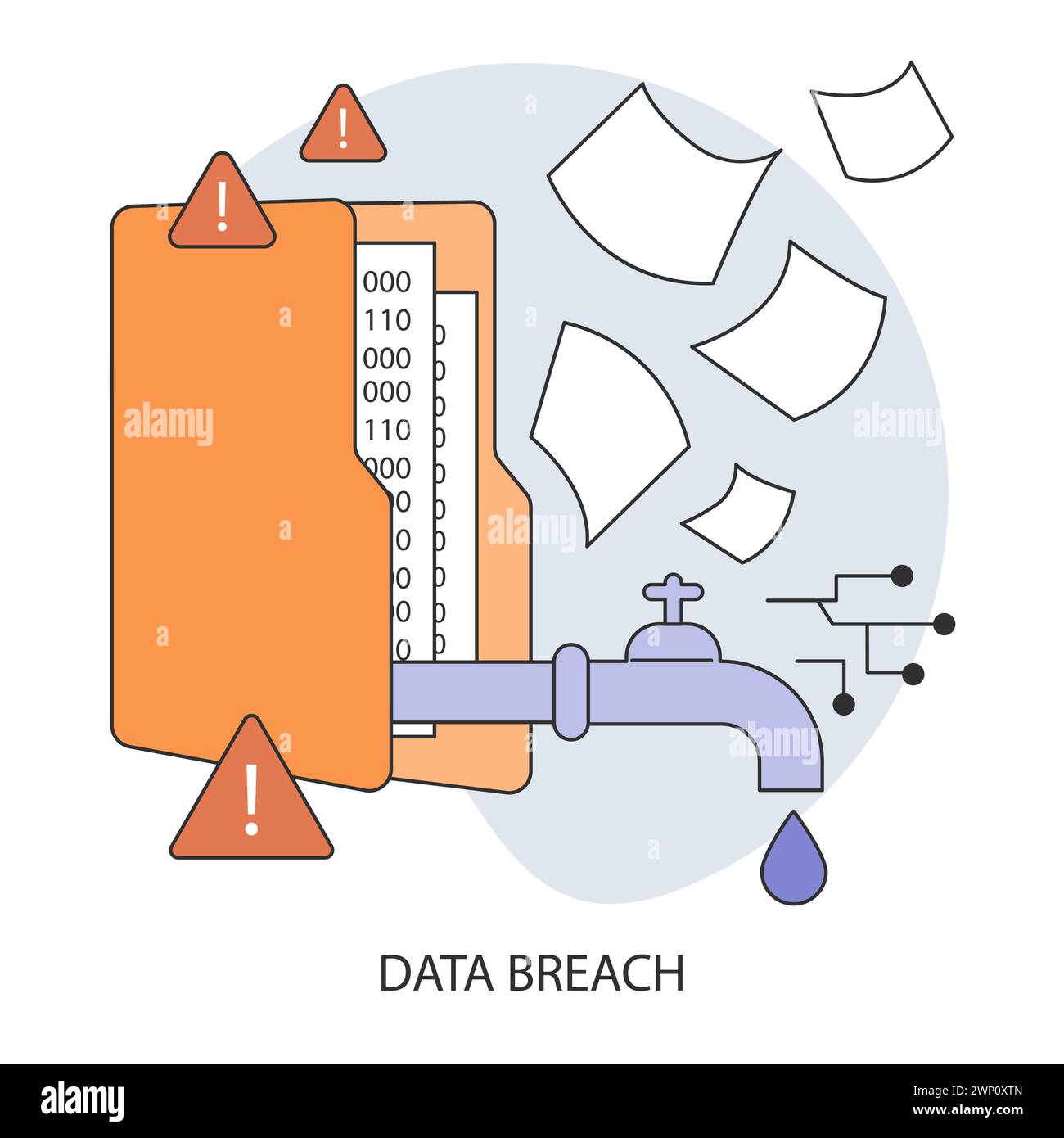 Data breach or leak. Confidential information database breakout ...