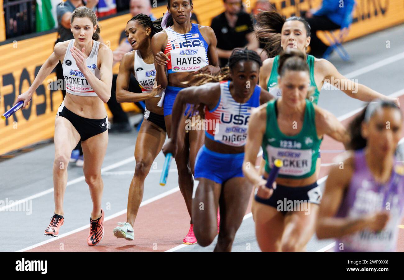 Glasgow, UK. 03rd Mar, 2024. Belgian Helena Ponette and Belgian Naomi Van den Broeck pictured in ...